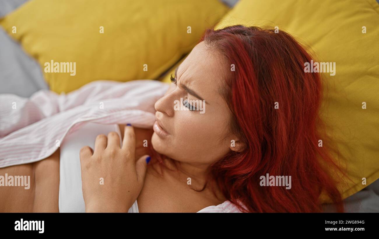 Woman lying in bed coughing hi-res stock photography and images - Alamy