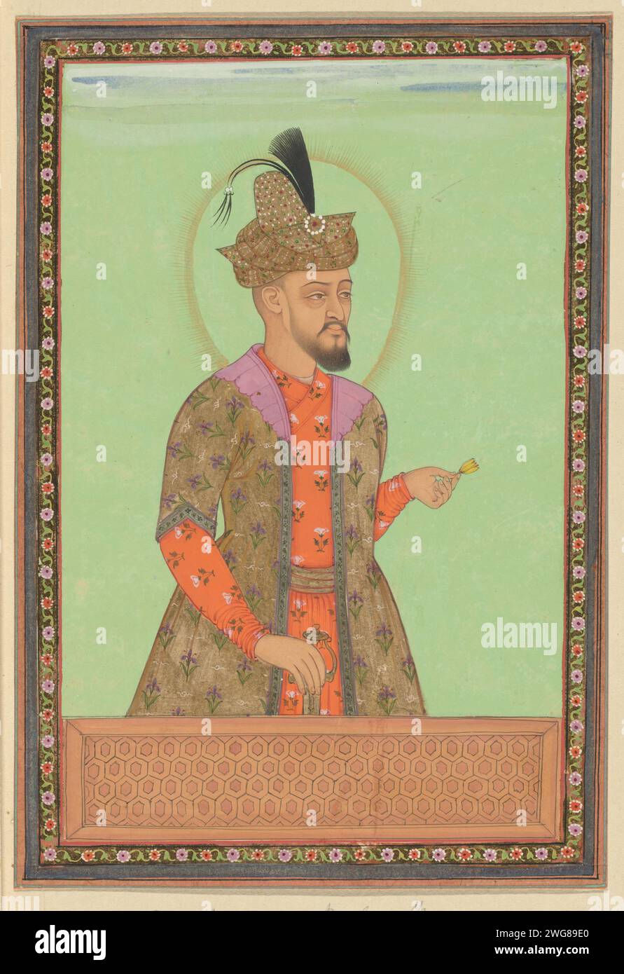 Portrait of Humayun Padshah, the son of Babur, who ruled after his ...