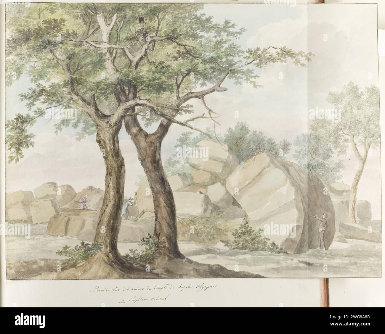 Ruin van Zeus Olympus Temple in Oude Agrigento, 1778 drawing Drawing ...