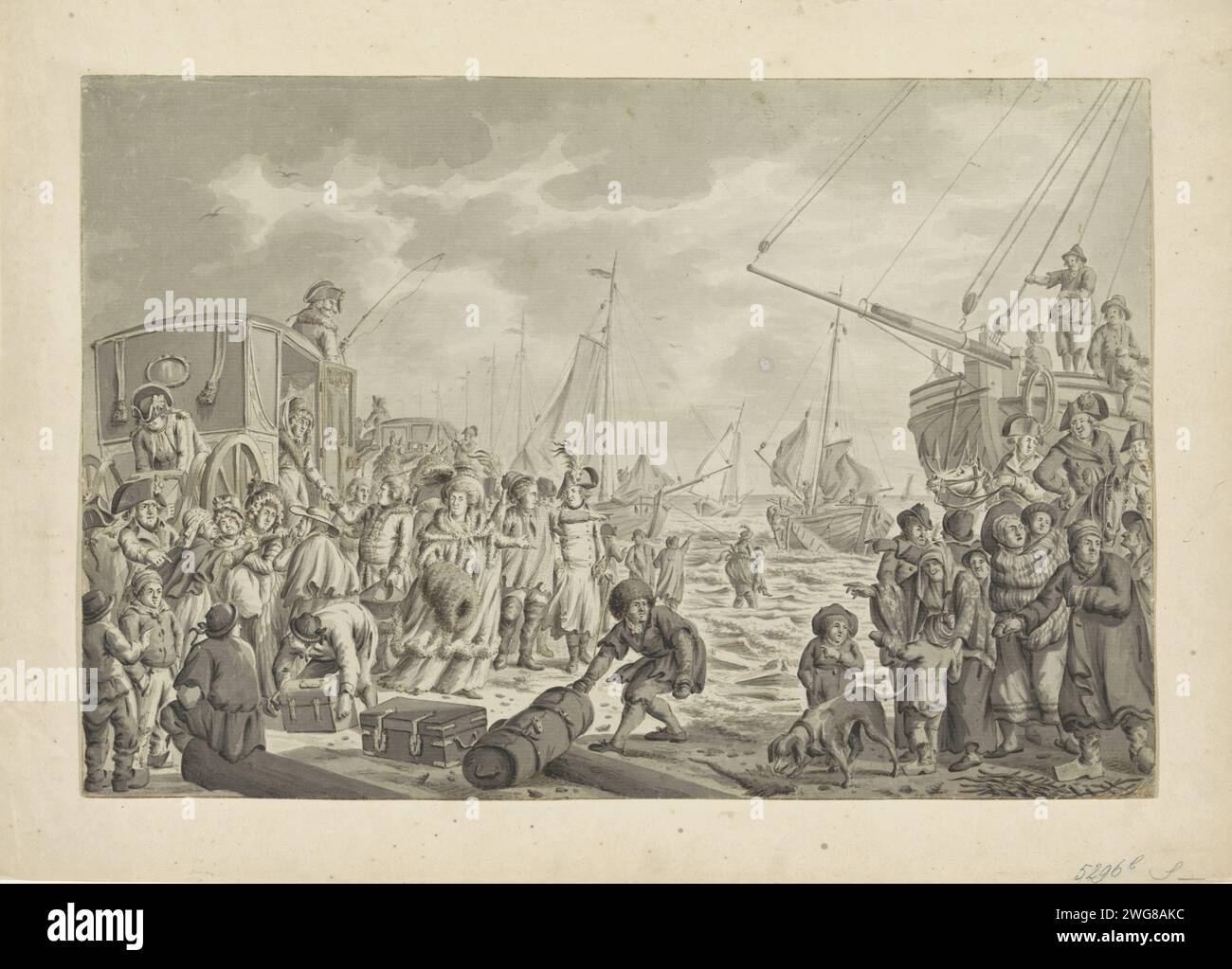 Departure from the Princess of Orange to England, 1795, Anonymous, 1795 ...