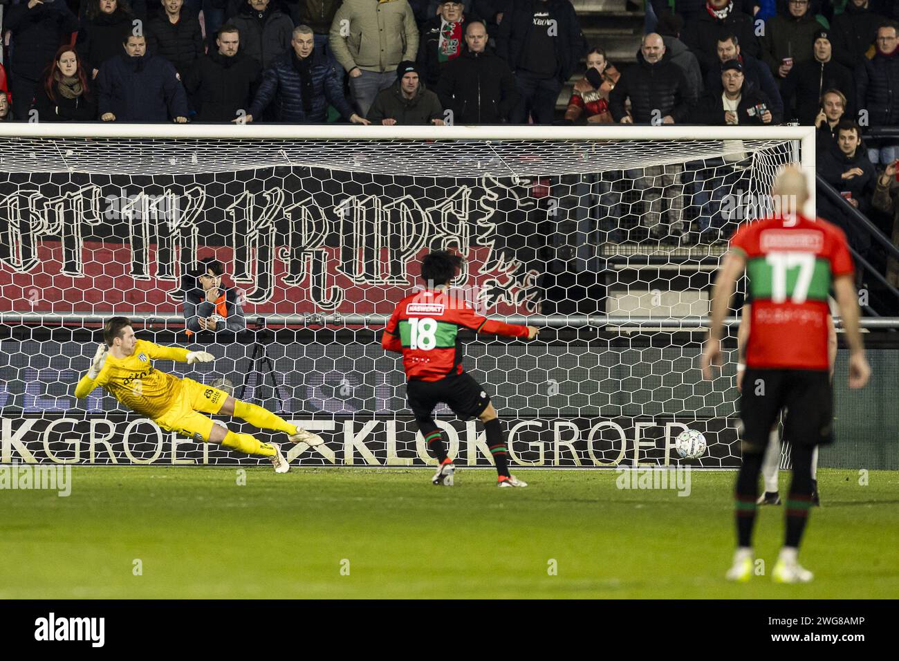 NIJMEGEN - 03-02-2024. Stadium De Goffert. Eredivisie voetbal season ...