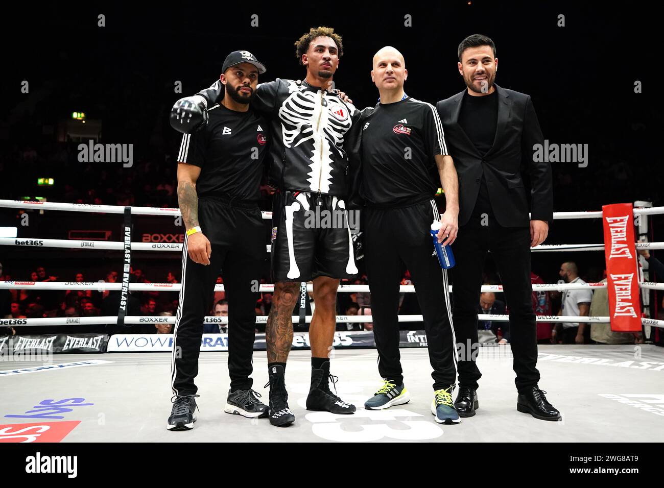 Ben Whittaker (second left) celebrates with his team following victory ...