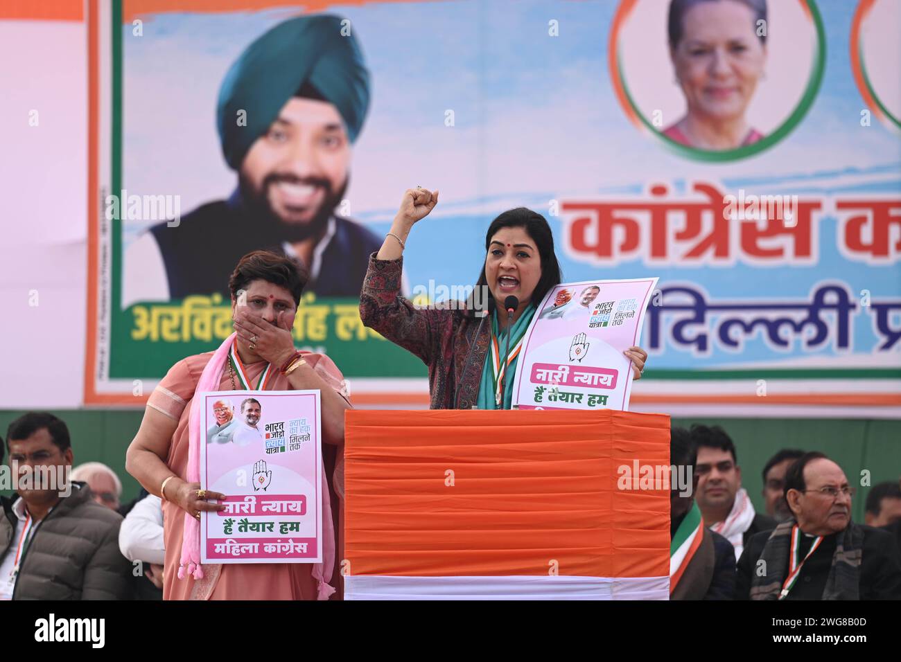NEW DELHI, INDIA -FEBRUARY 3: Congress leader, Alka Lamba addresses the ...