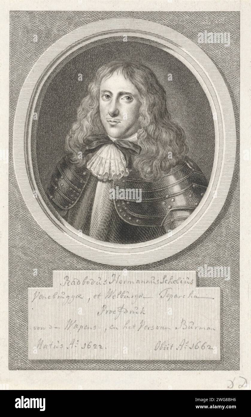 Portrait of Radbodus Hermannus Schelius, Reinier Vinker (I), 1773 print ...