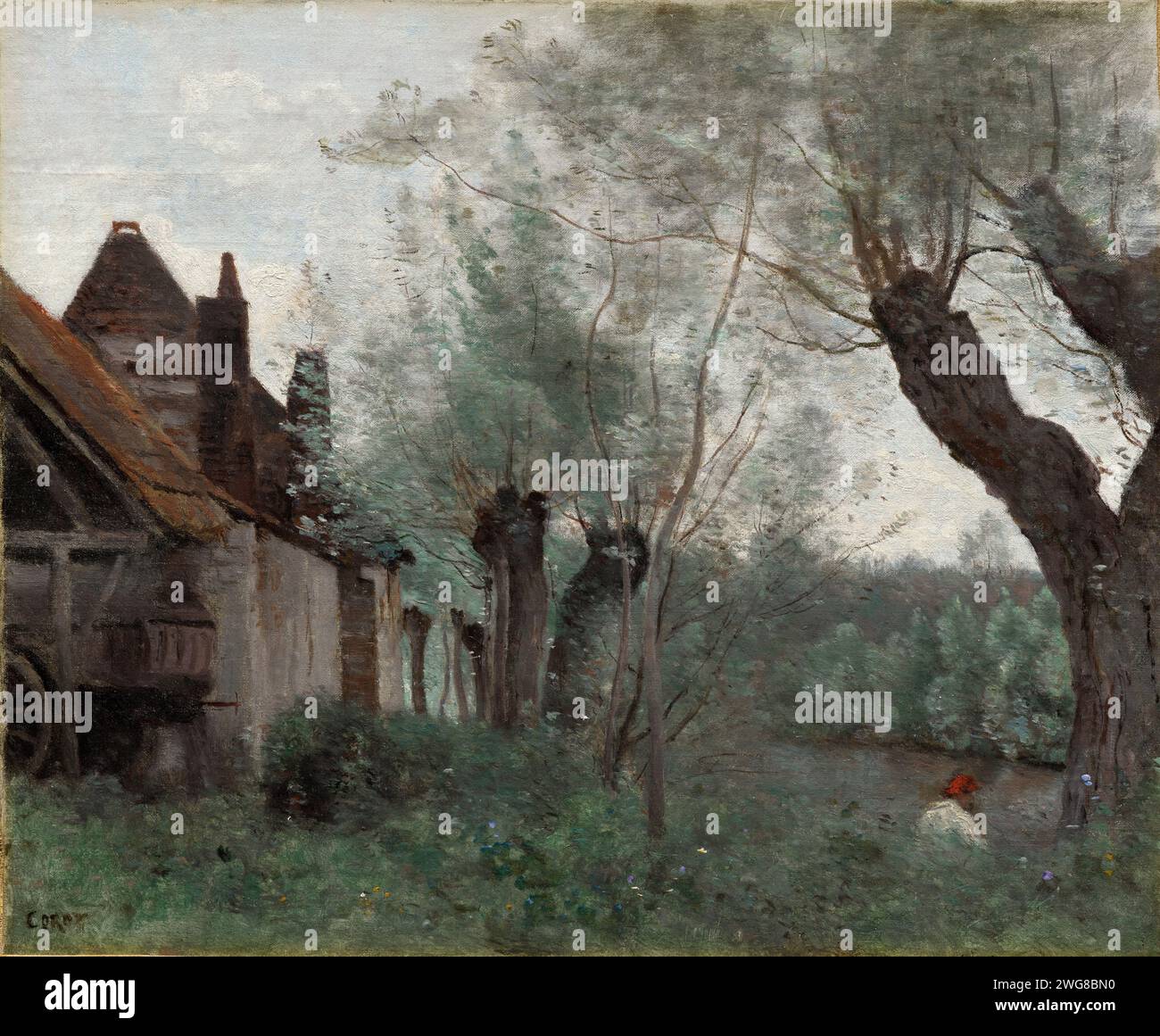 Willows and Farmhouse at Sainte-Catherine-lès-Arras. Jean Baptiste ...