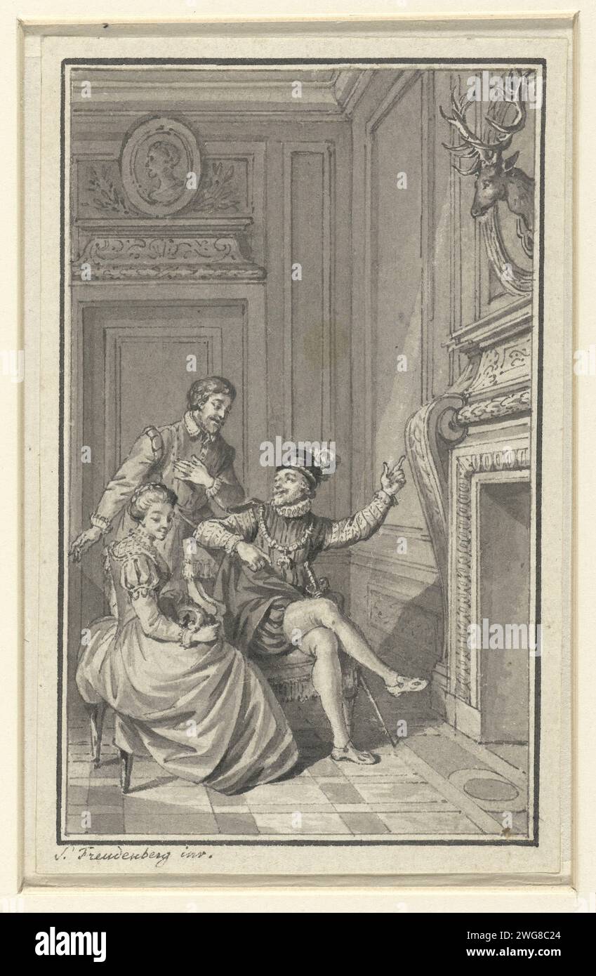 UIT scene from '' Heptameron François "', Sigmund Freudenberger, 1770 ...