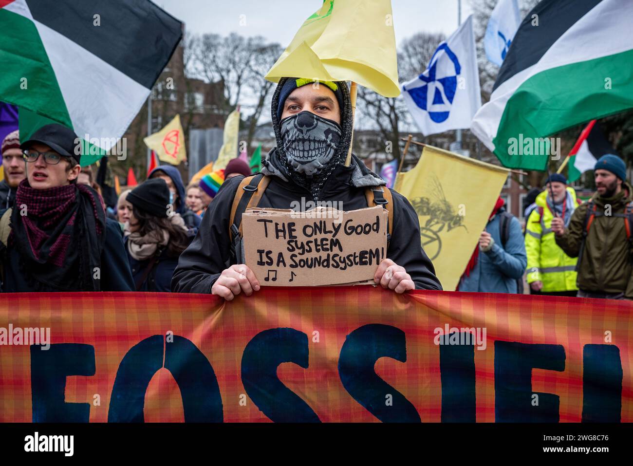 Den Haag, South Holland, Netherlands. 3rd Feb, 2024. A climate activist ...