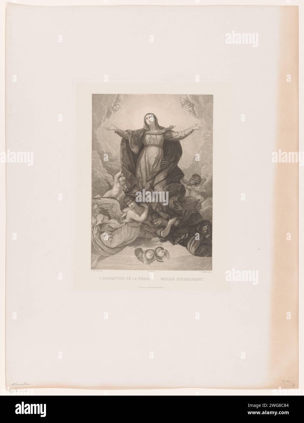 Ascension of Maria, Johann Leonhard Raab, after Guido Reni, 1835 - 1899 ...