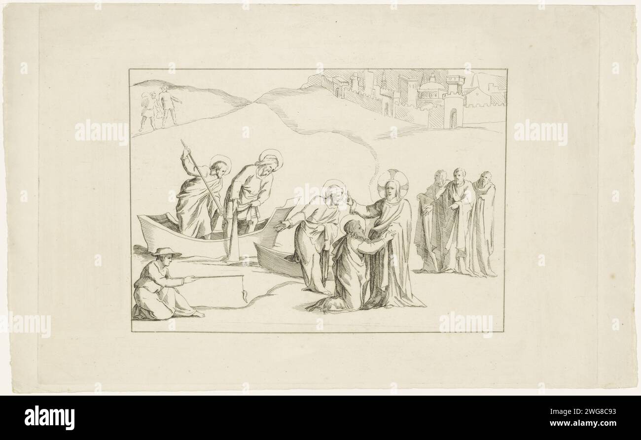 Christ calls four disciples, Anonymous, 1795 - 1850 print Christ walks ...