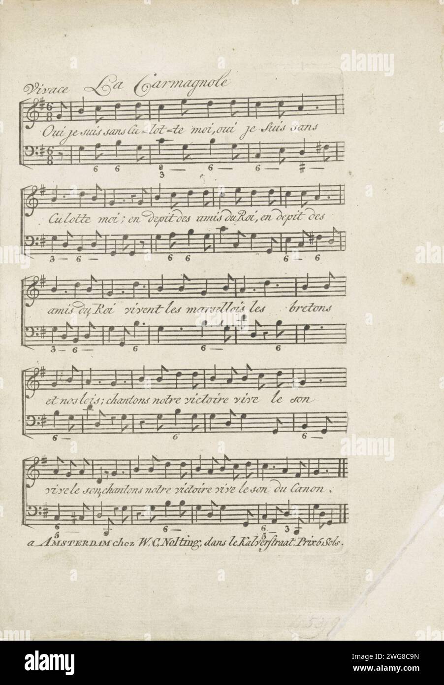 Lied 'La Carmagnole', ca. 1795, W.C. Nolting, 1804 - 1810 print Sheet ...