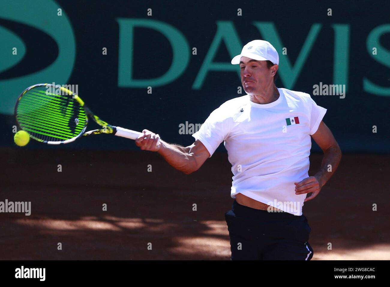 Mexico's Ernesto Escobedo returns to Denmark's Elmer Moeller, during a ...