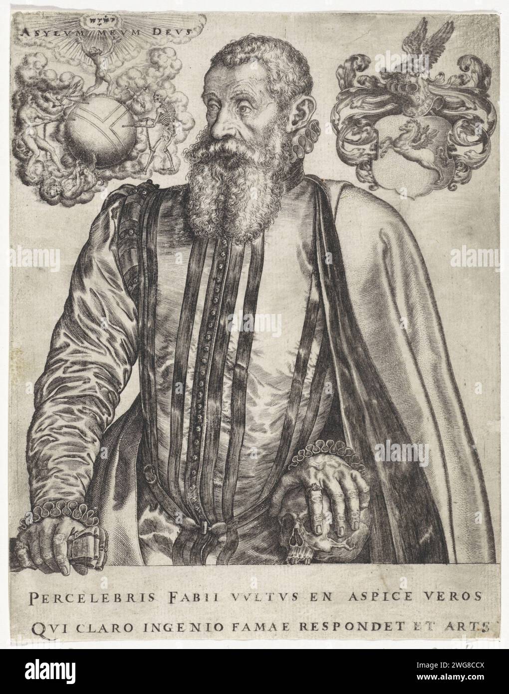 Portrait of professor Wilhelmus Boonaarts (Fabius), Johannes Wierix ...