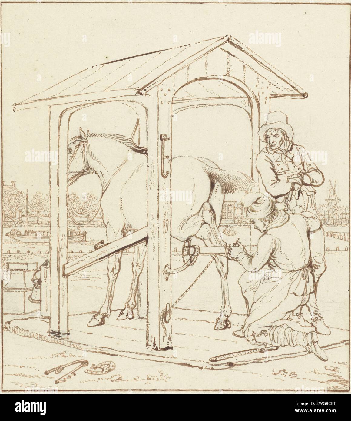 The cover of a horse, Johannes Vinkeles, 1793 - 1803 drawing The cover ...