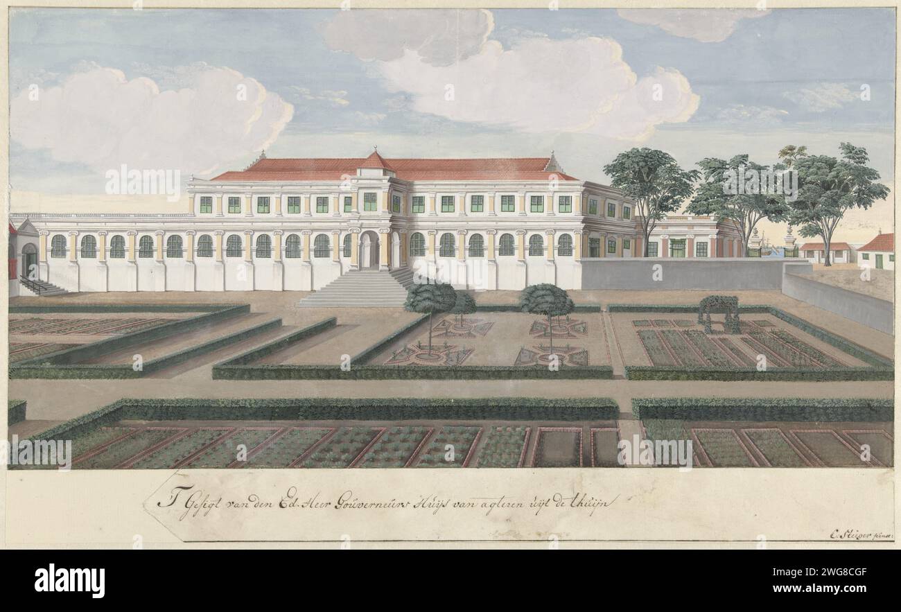 The Governor House with the garden in Colombo on Ceylon, Cornelis ...