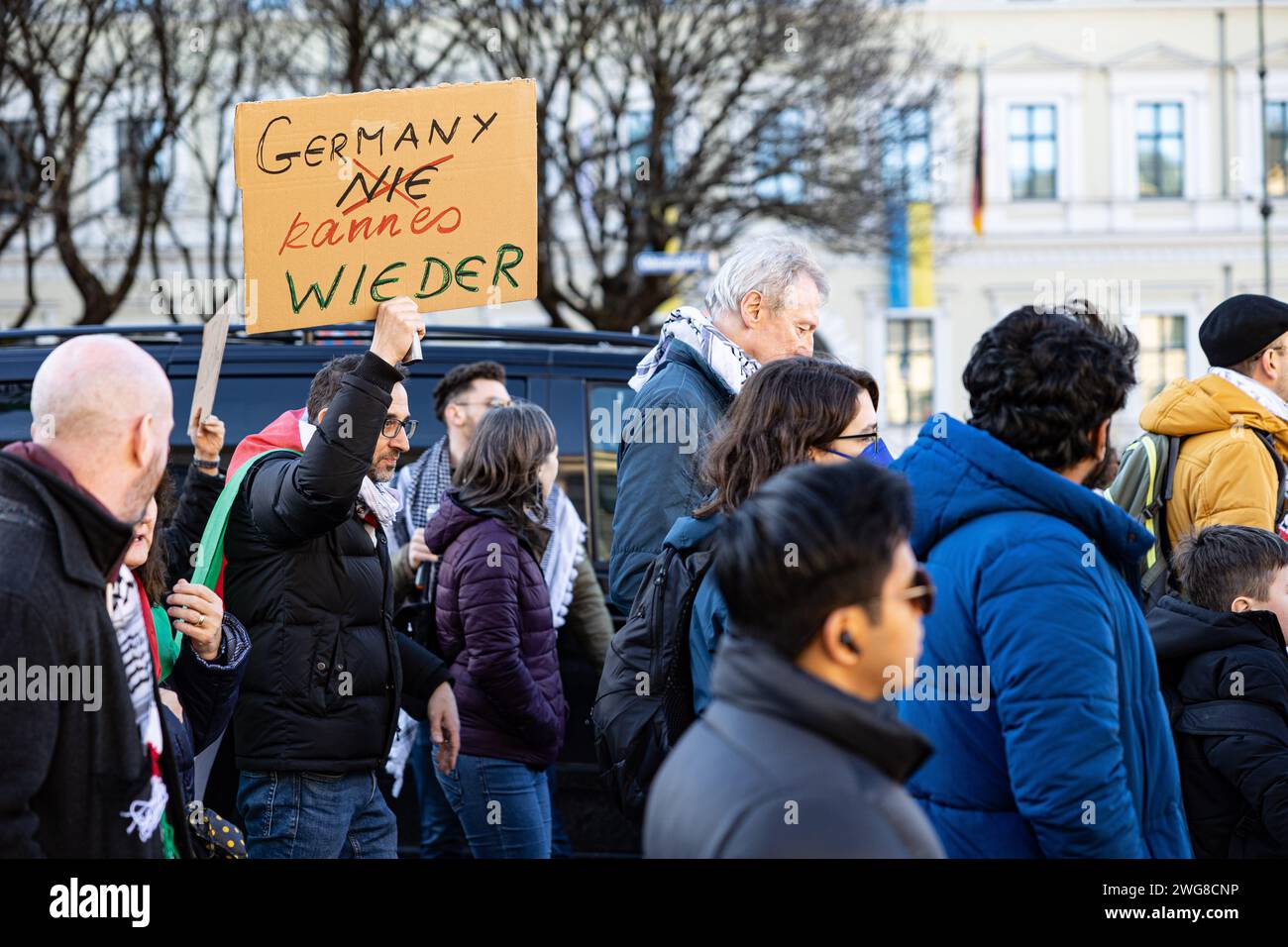 Munich, Germany. 03rd Feb, 2024. After the International Court of Justice in The Hague warned of ...