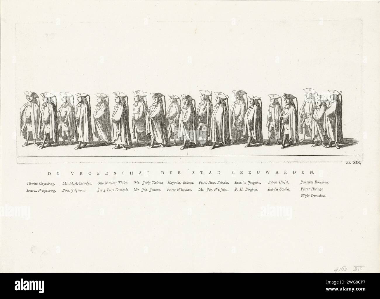 Vroedschap van Leeuwarden in the funeral procession of Princess Maria ...