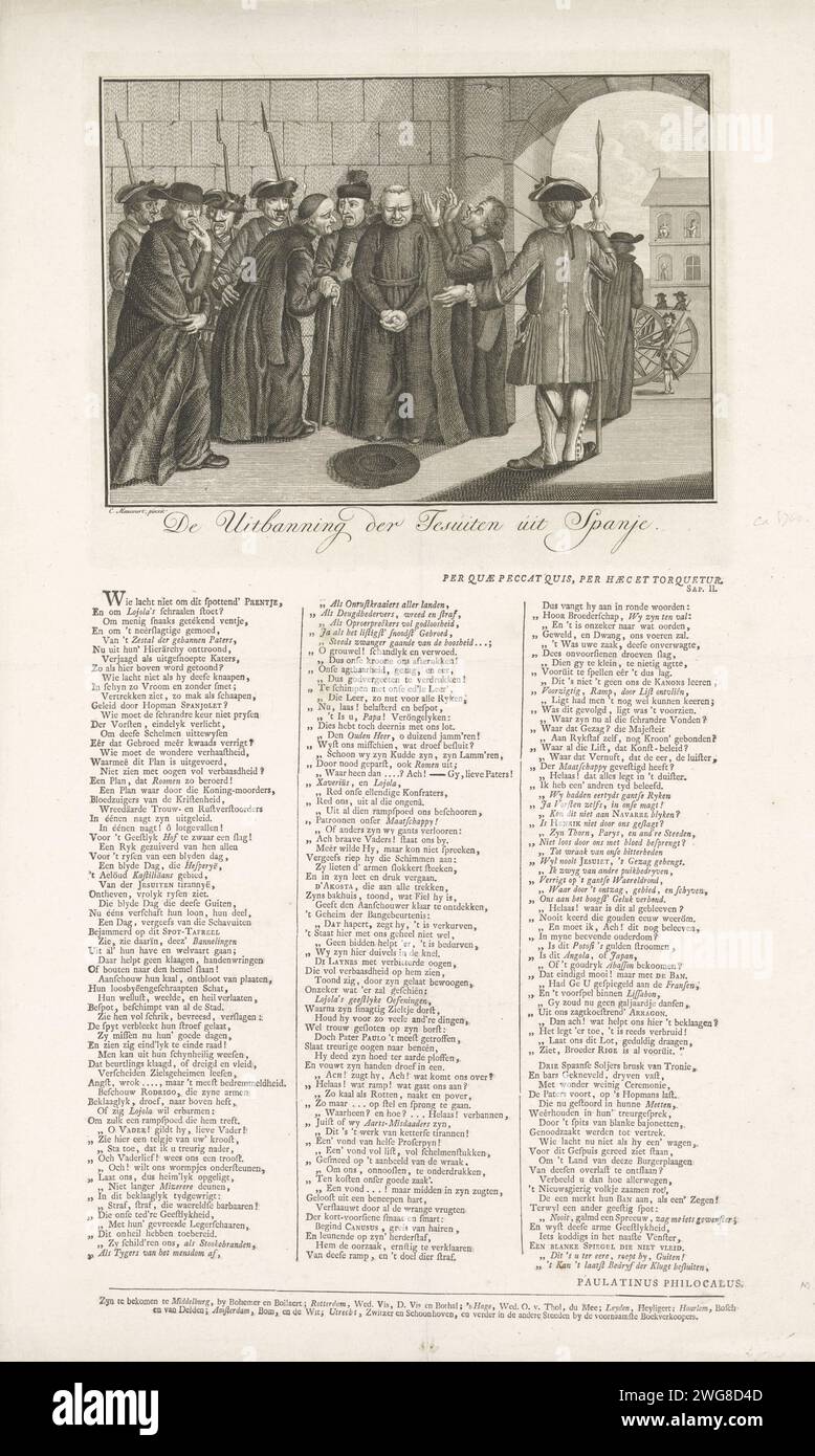 Cartoon on the exile of the Jesuits from Spain, 1767, 1767 print ...