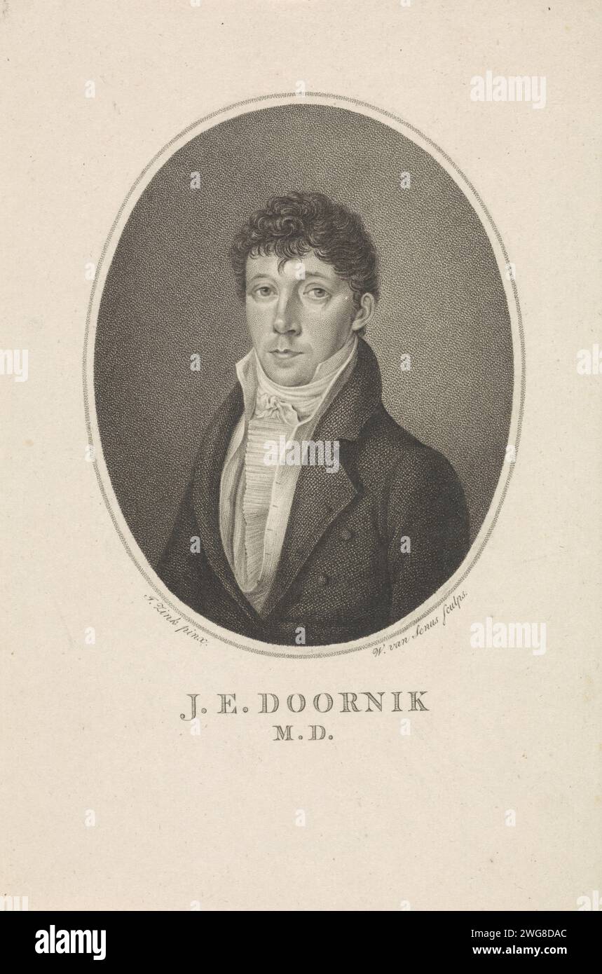 Portrait of Jacob Elisa Tournai, Willem van Senus, After J. Zink, 1797 ...