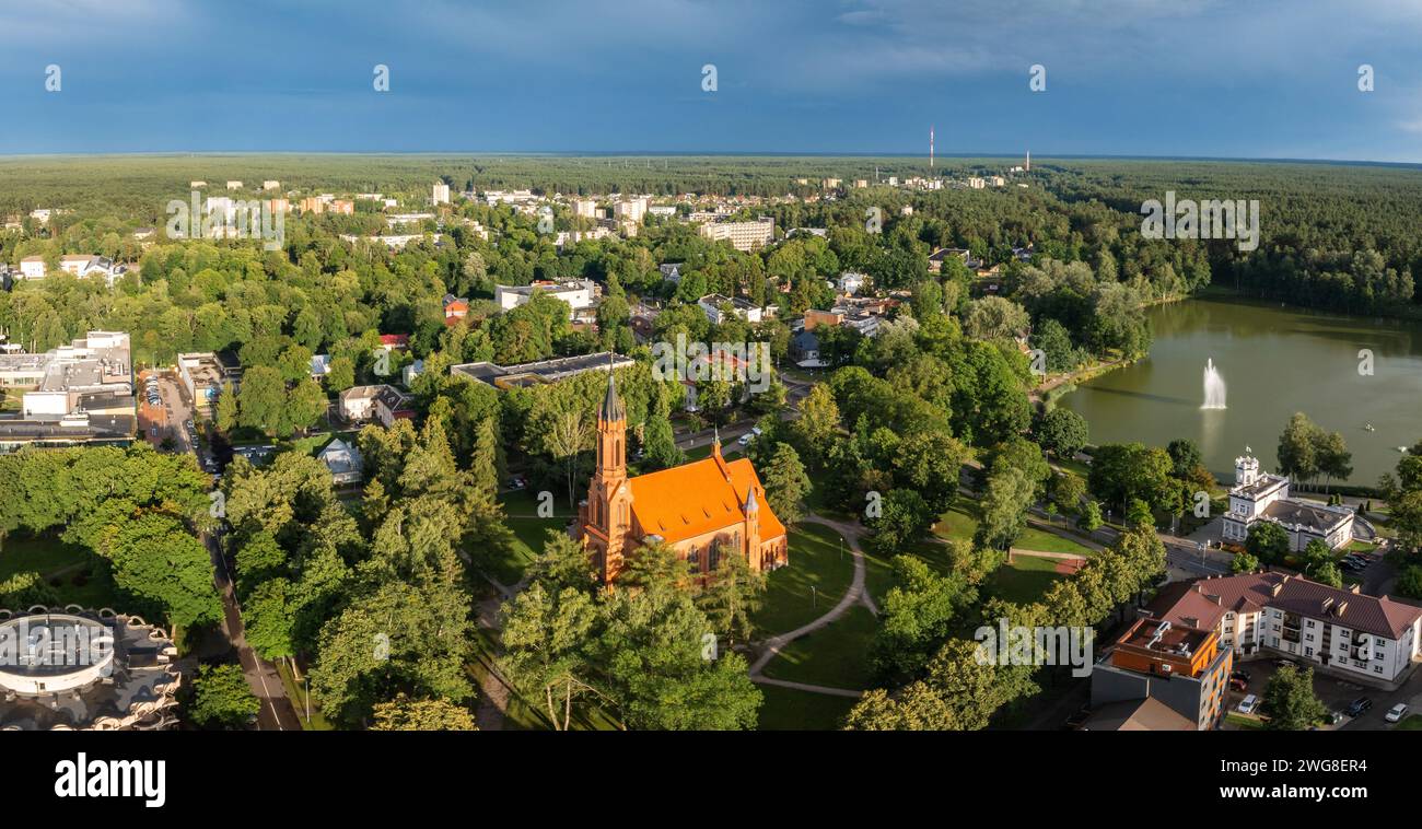 Aerial panoramic view of Lithuanian resort Druskininkai Stock Photo - Alamy