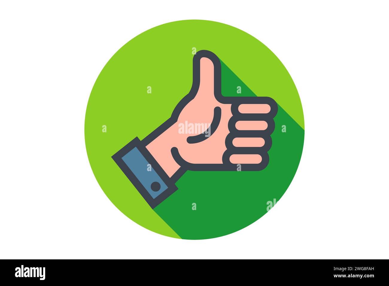 The like icon is in a green circle. flat vector illustration Stock ...