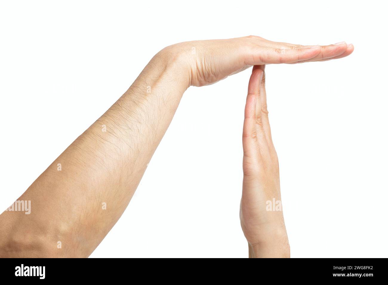 Man hands in time out sign with a white isolated background Stock Photo ...