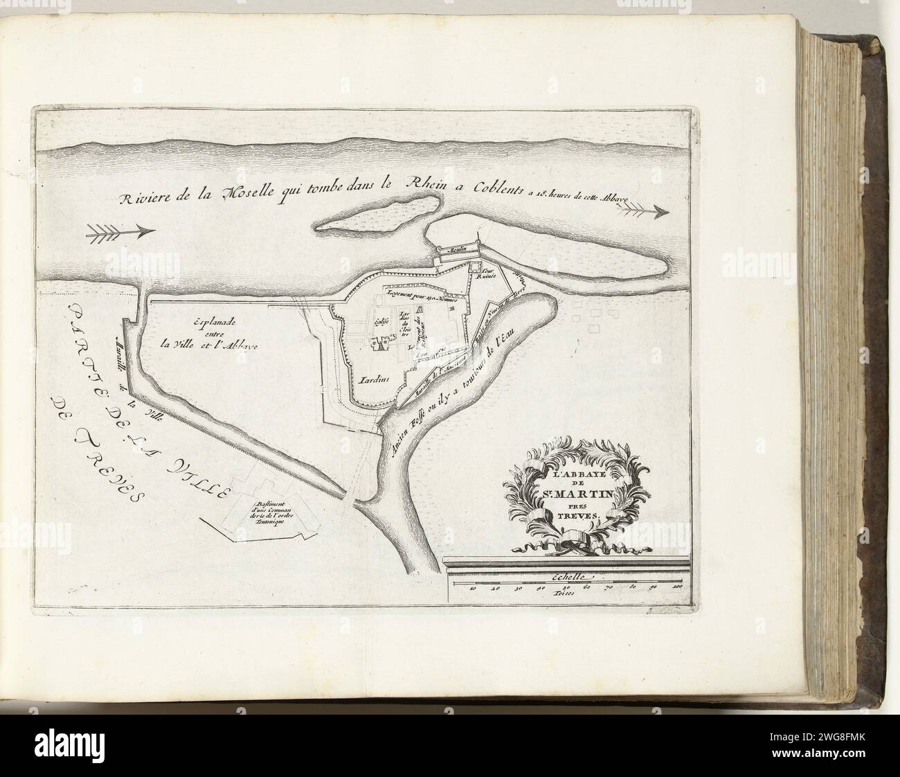 Map of the St. Martin abbey at Trier, ca. 1693-1695, 1693 - 1695 print ...