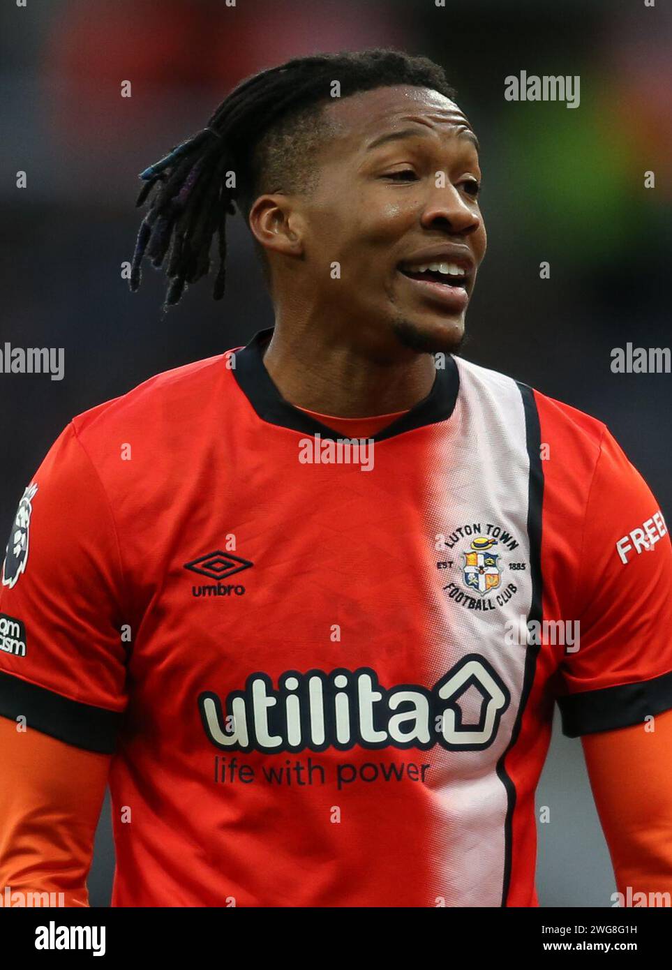 Newcastle on Saturday 3rd February 2024. Luton Town's Gabriel Osho ...
