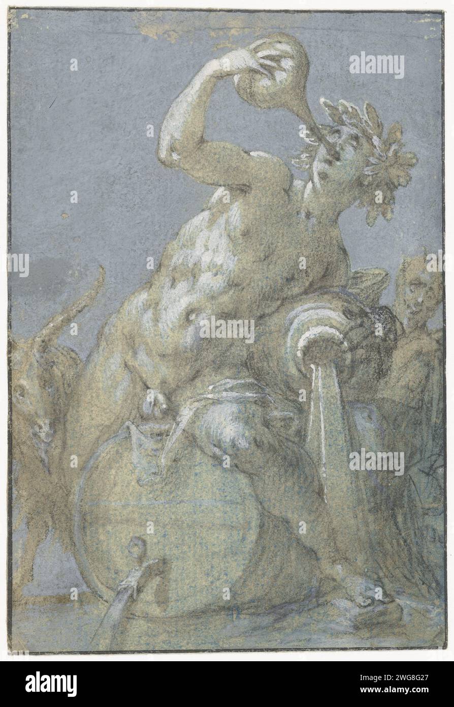 Bacchus, Hans Rottenhammer (I), 1592 drawing Drinking bacchus prepared ...