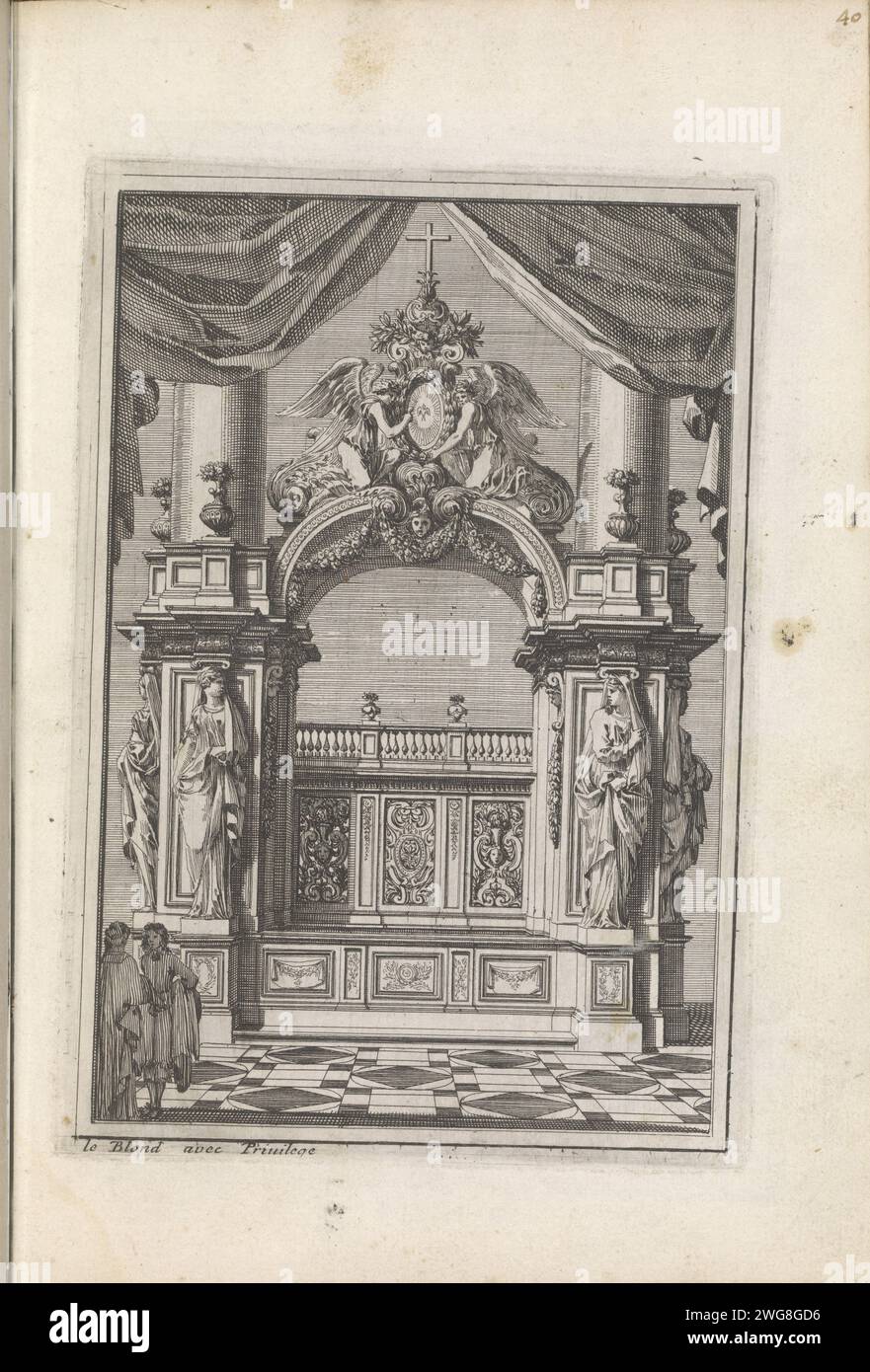 Choir chair between two columns, after 1666 - 1709 print Choir chair ...