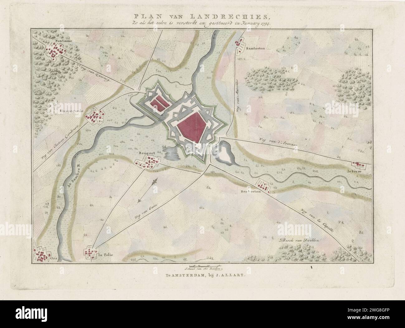 Plan of the reinforcements of LandRecies, 1794, Cornelis van Baarsel ...