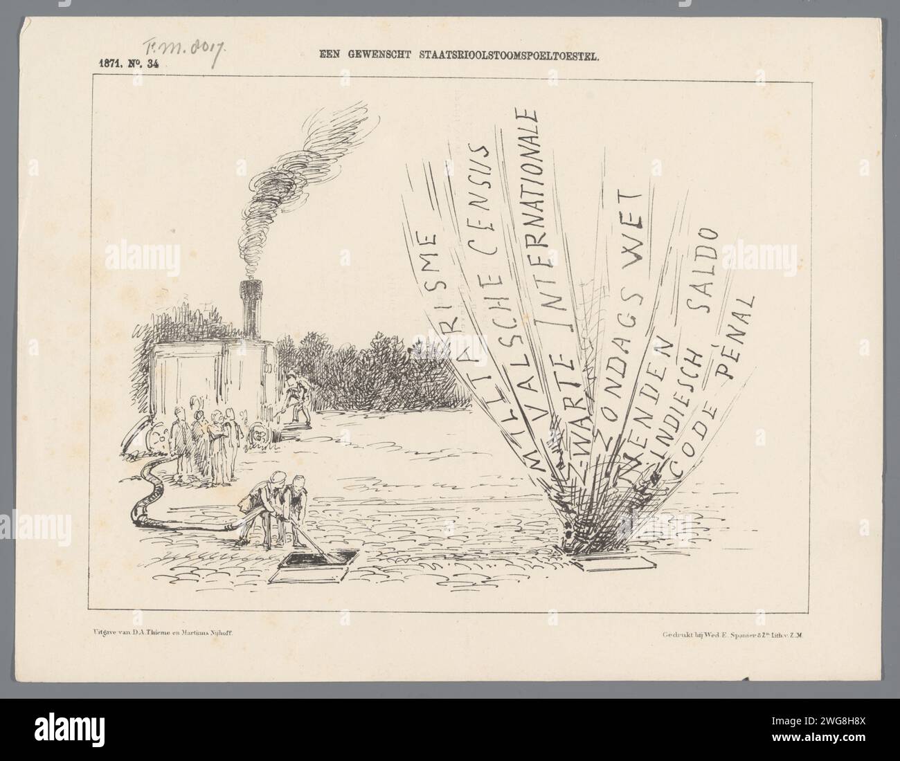 Cartoon on the political situation in the country, 1871, 1871 print ...