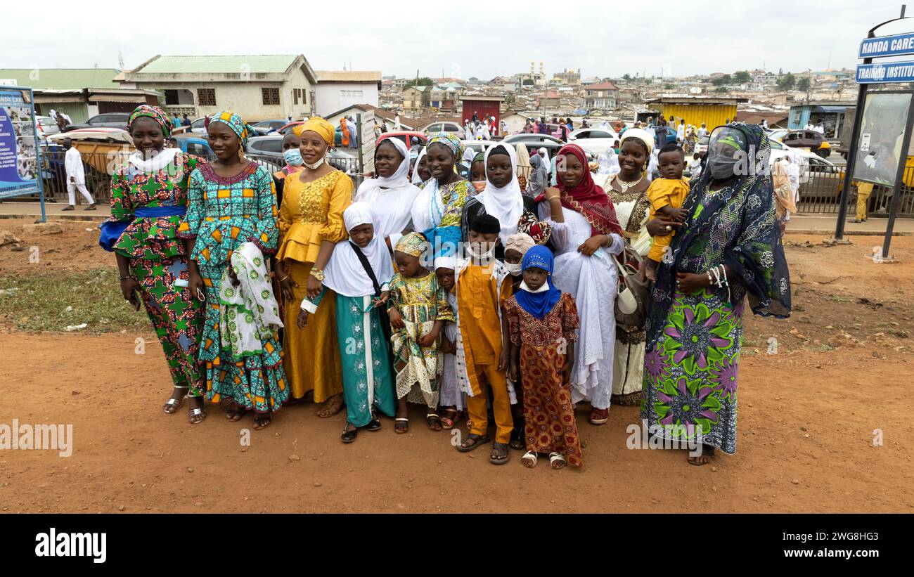 Muslim women Accra Eid al Adha Festival of Sacrifice. Poverty stricken ...
