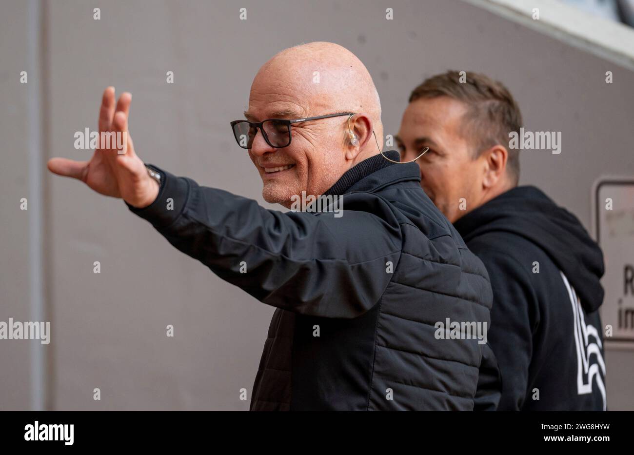 Muenchen, Deutschland. 03rd Feb, 2024. Stephan Lehmann (Stadionsprecher ...