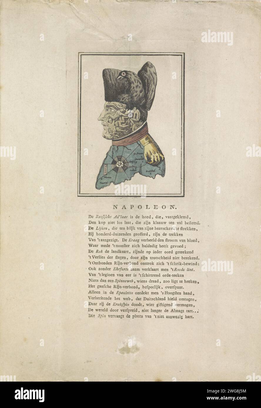 Cartoon on Napoleon, 1813, Anonymous, 1813 print Cartoon on Napoleon of ...