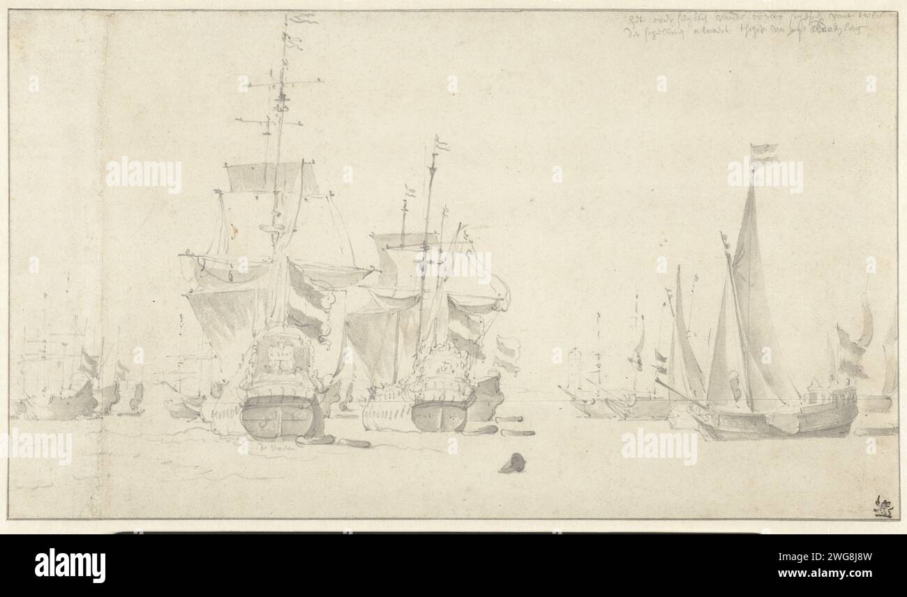 The Dutch fleet between Vlieland and Terschelling, Willem van de Velde ...