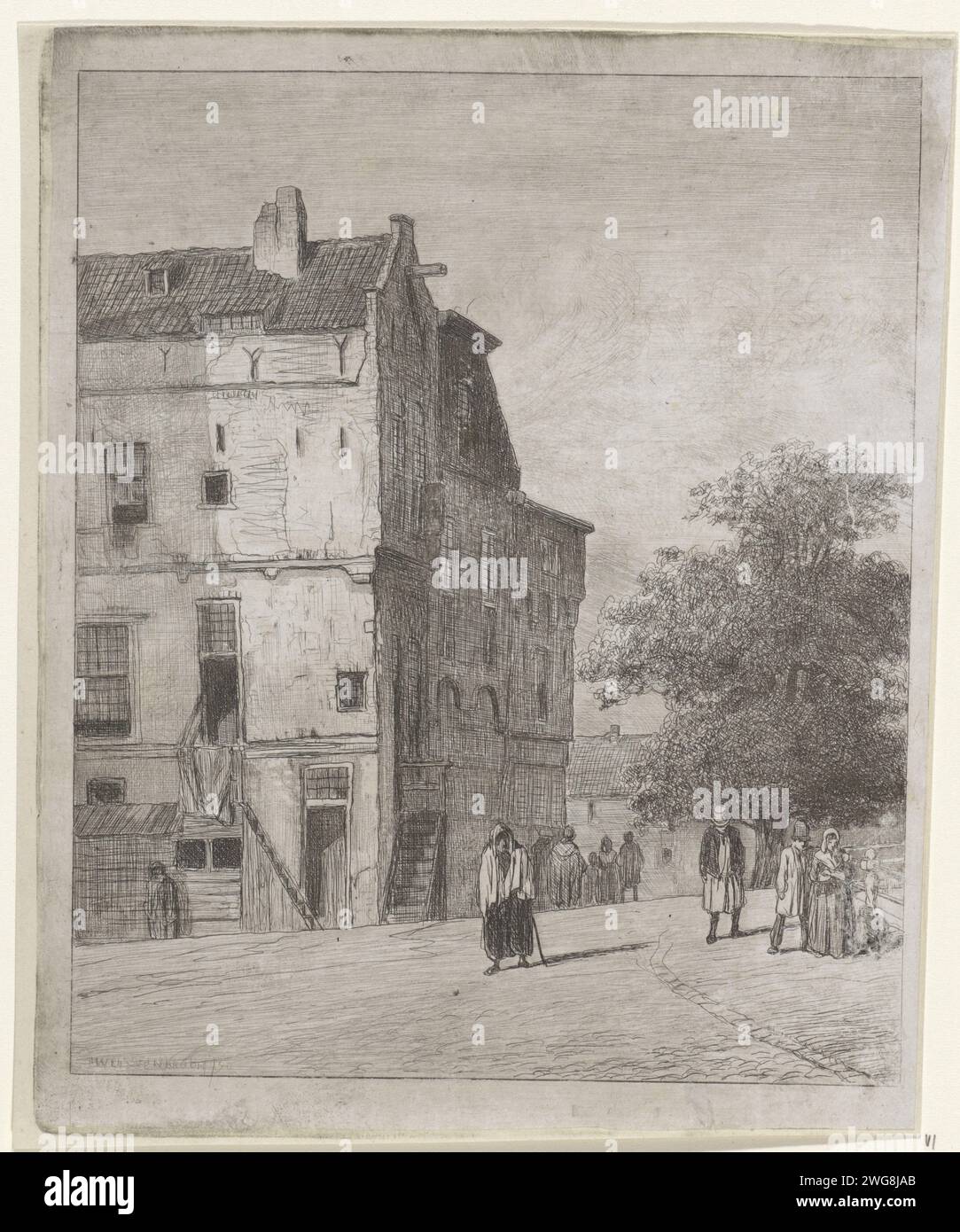 View of a street in Amsterdam, Jan Weissenbruch, 1850 print Some ...