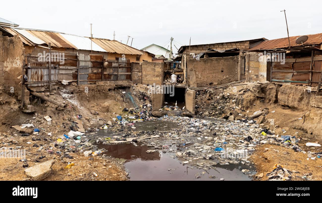 Poverty pollution Nina Accra Ghana neighborhood Africa. Toxic ...