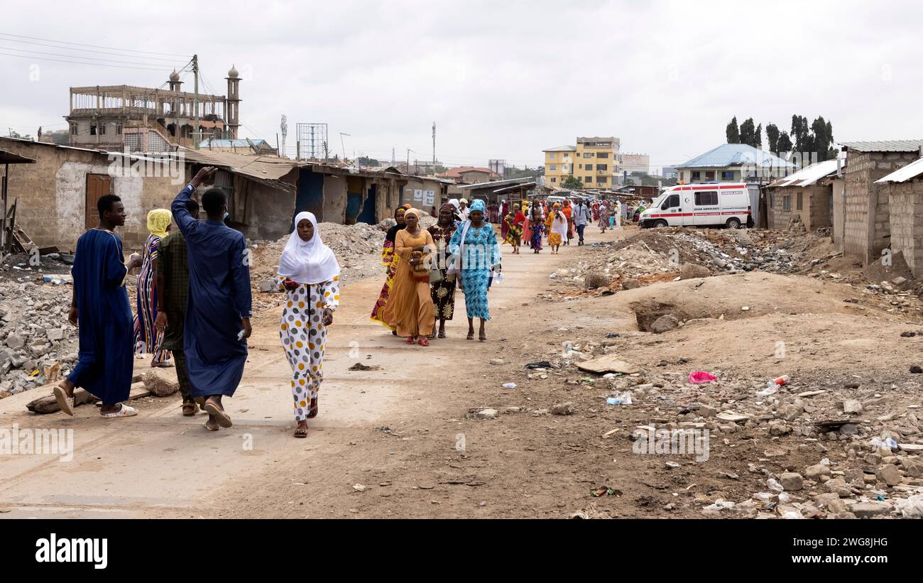 Nima Accra neighborhood homes Ghana Africa. Toxic environment ...