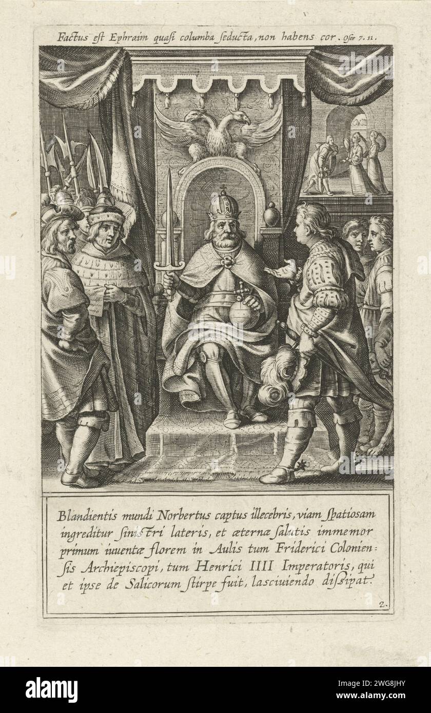 Saint Norbertus at the court of Emperor Hendrik V, Cornelis Galle (I ...