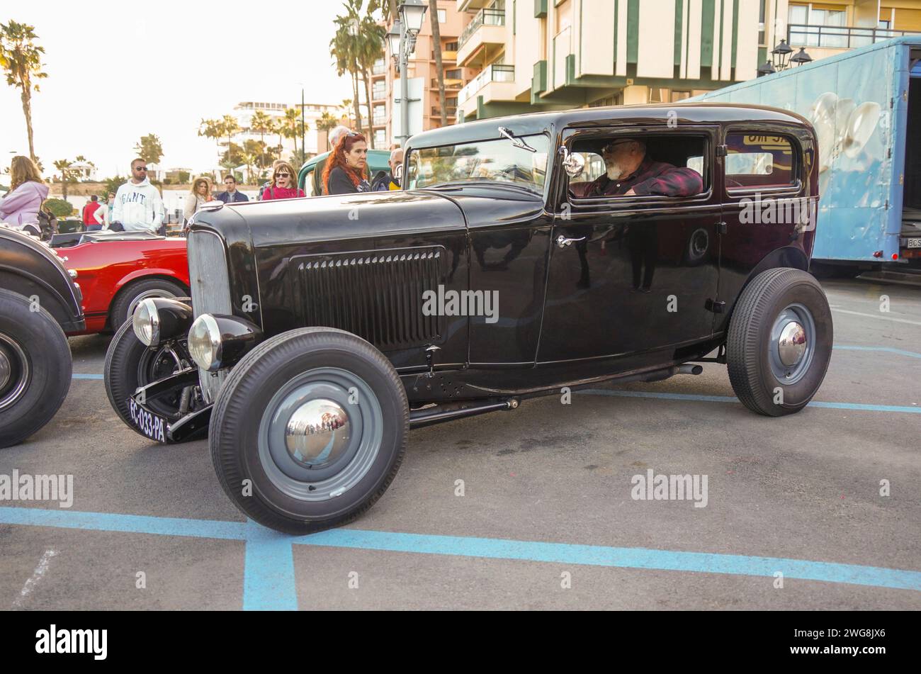 Hot rod Ford old classic car at display Rockin Race Jamboree festival ...