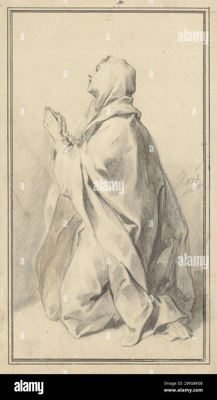 Praying woman, to the left in profile, Jacob de Wit, 1705 - 1754 ...