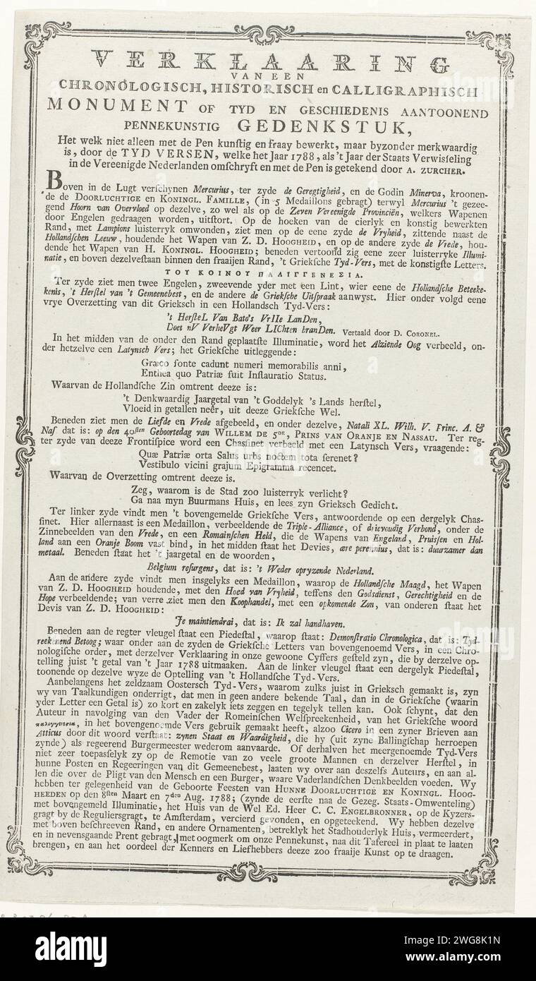 Declaration in the allegory with calligraphy and the illumination of ...