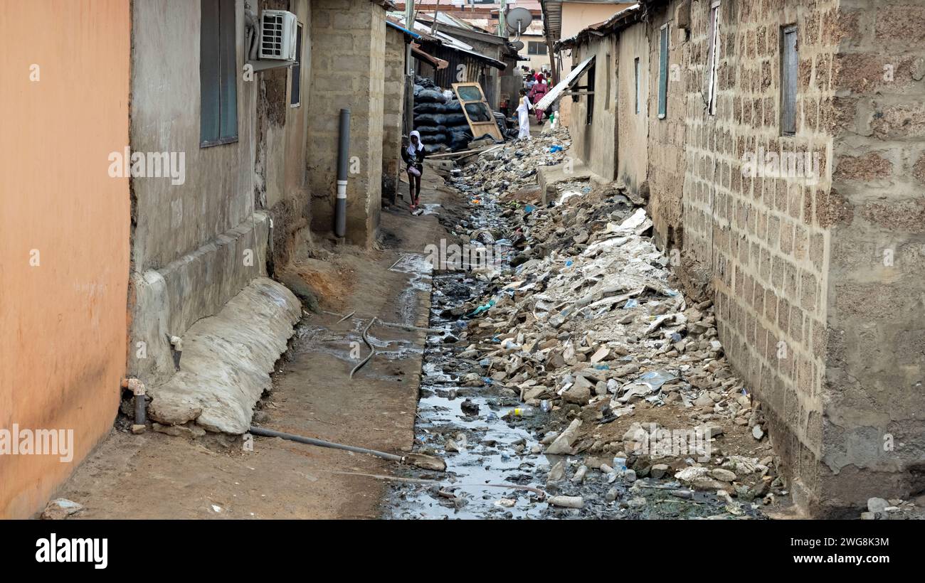Poverty pollution Nina Accra Ghana neighborhood Africa. Toxic ...