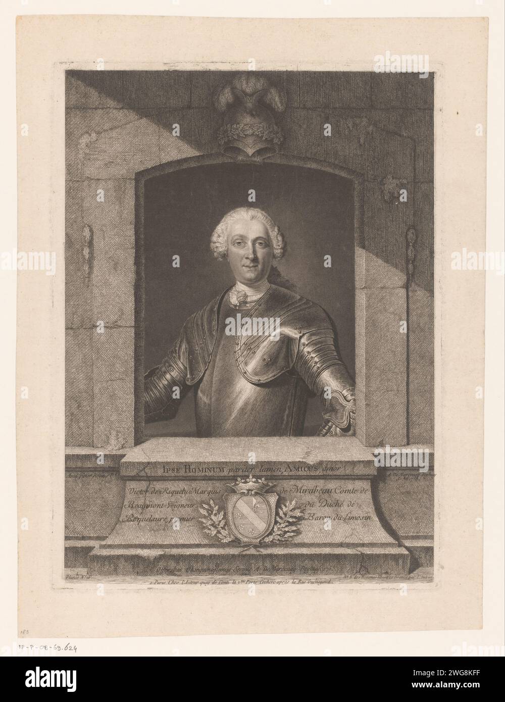 Portret Van Victor de Riqueti, Marquis de Mirabeau, Antoine de Marcenay ...
