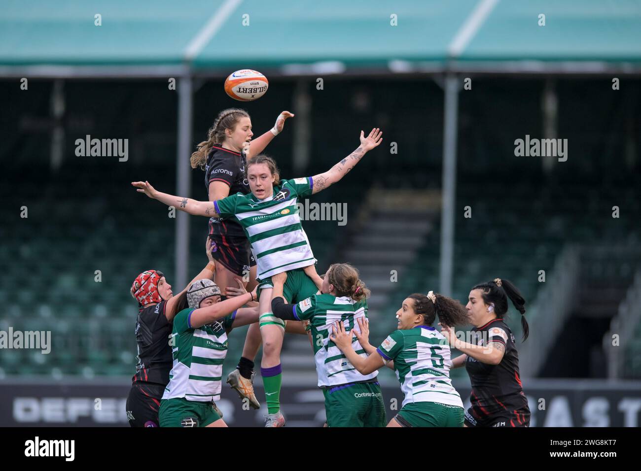 London, England on 3 February 2024.Sophie De Goede of Saracens Women ...