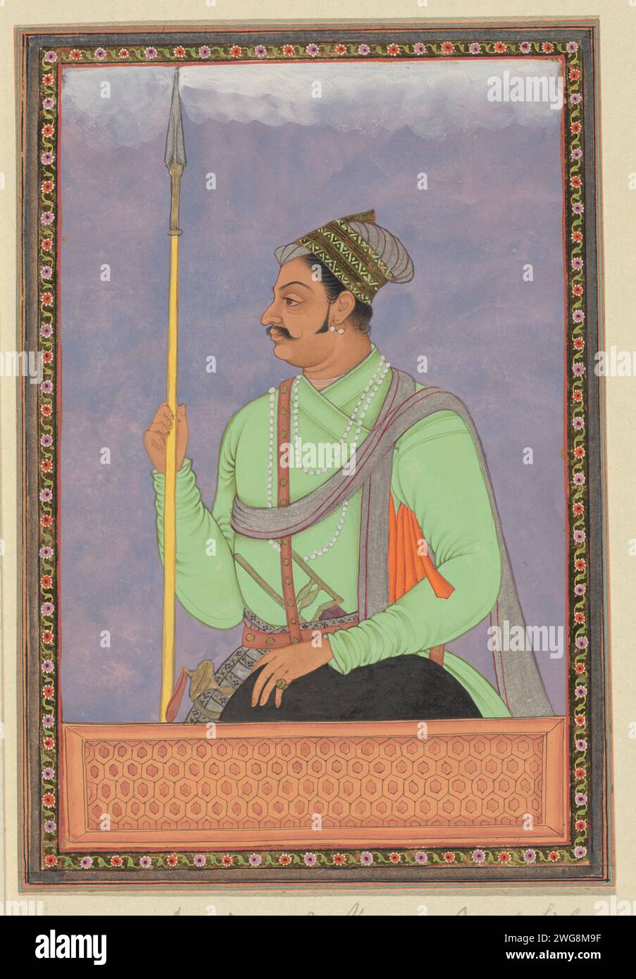 Portrait of Raja Man Sing Rajput, who has been a sight of Aurangzeb, c ...