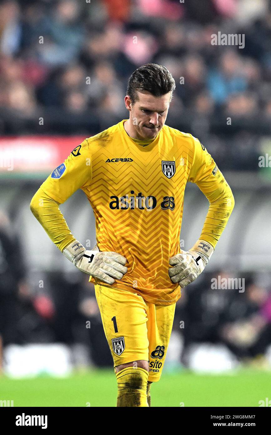 NIJMEGEN - Heracles Almelo goalkeeper Michael Brouwer during the Dutch ...