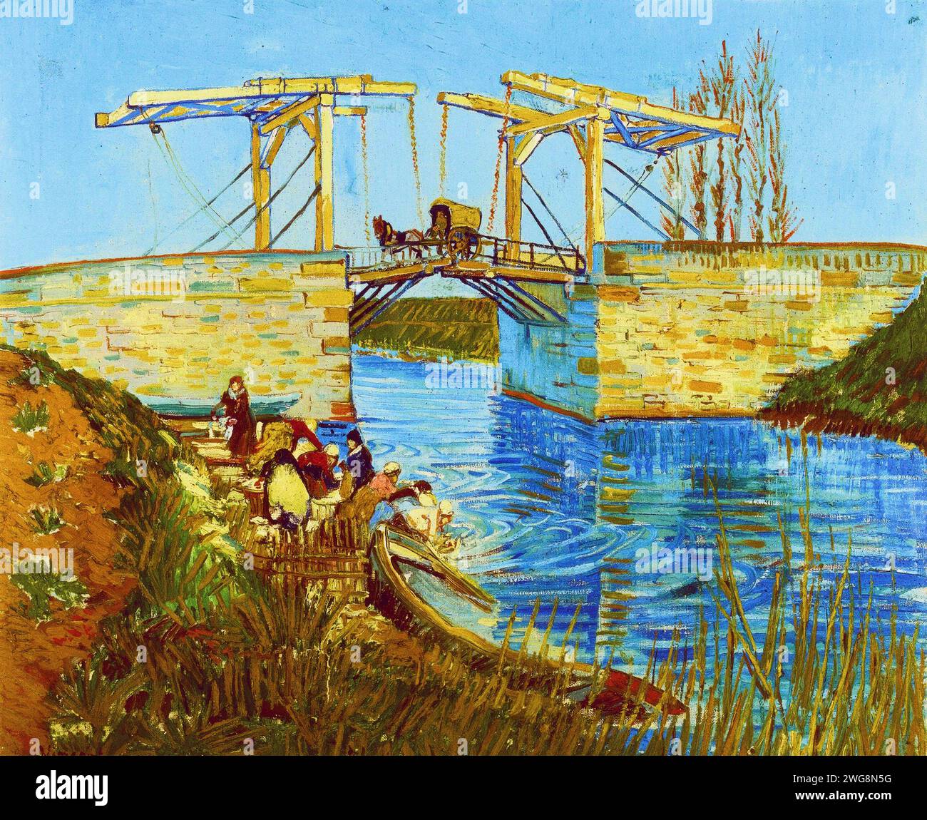 The bridge of Langlois at Arles with laundresses, The Langlois Bridge ...