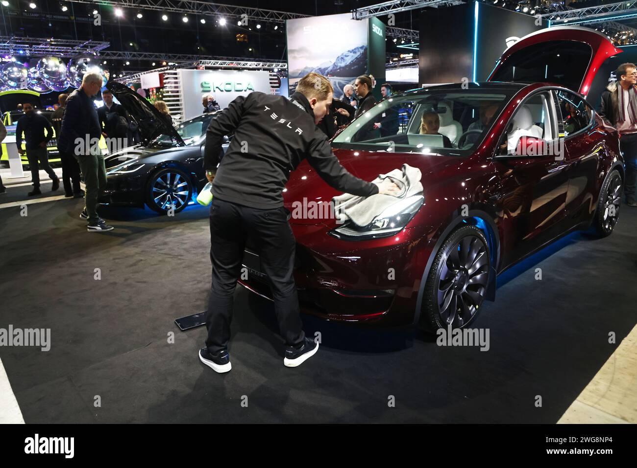 Tesla model Y during Friday's press screening during Europe's largest ...