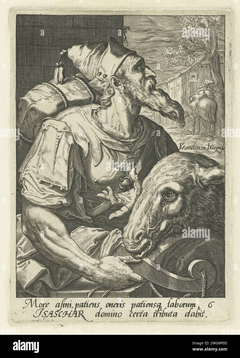 Stamvader Issachhar, 1587 - 1591 print Family father Issachar, in half ...